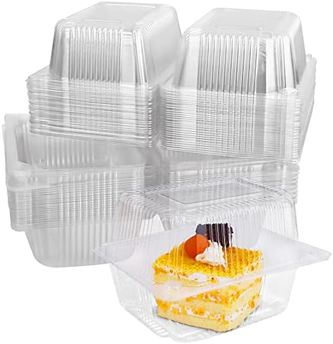 60Pcs Cake Slice Boxes, FHDUSRYO 14 x 10.5cm Clear Plastic Clamshell ...