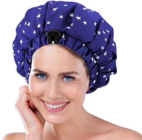 Amazon.com : Luxury Shower Cap for Women, Waterproof Reusable Shower ...