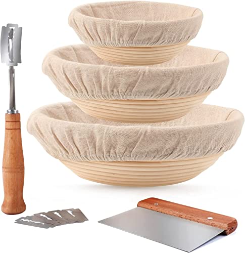 Snapklik.com : DOYOLLA Round Bread Proofing Baskets Kit For Sourdough ...