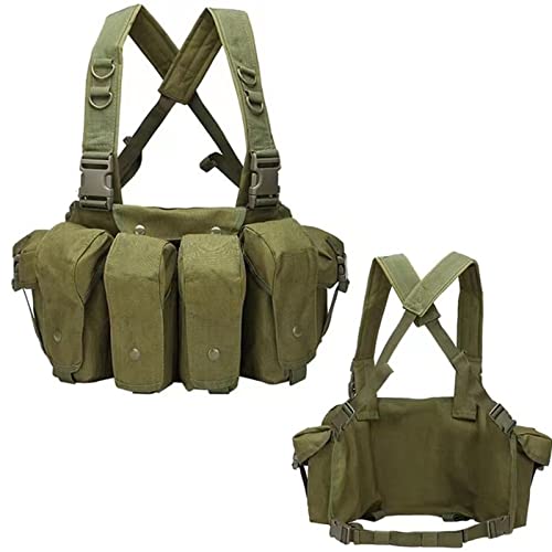Men Tactical Chest Rig Bag, Outdoor Chest Rig Airsoft Hunting Vest ...