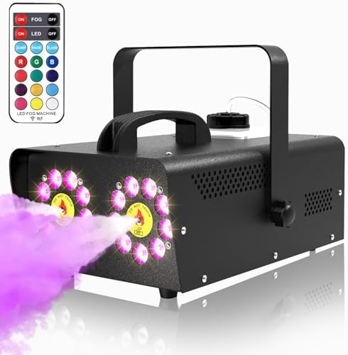 Amazon.com: TCFUNDY 1200W Fog Machine with 18 LED Lights, Dual Spray ...