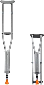 Muletas Plegables Plateadas para Axilas, Muletas Regulables de Aluminio ...