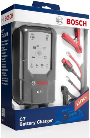 BOSCH C7 Intelligent and Automatic Battery Charger (12V-24V/7A) with AU ...