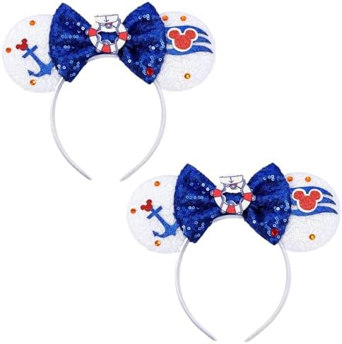 Amazon.com: ETLUK 2PCS Cruise Mouse Ears Headband, Sparkly Sequin Ears ...