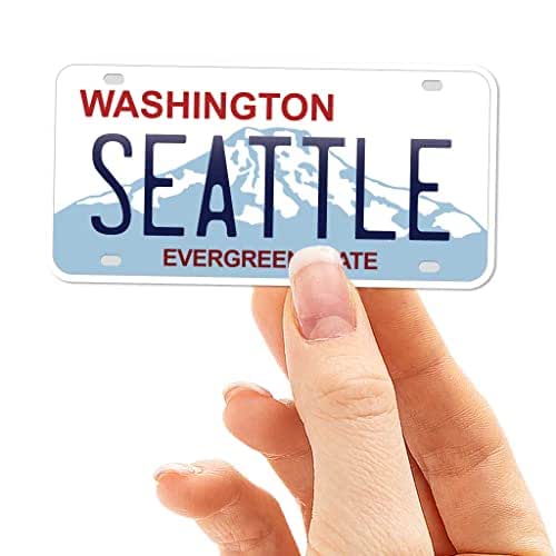 Amazon.com: Seattle Washington License Plate Sticker - Seattle Bumper ...
