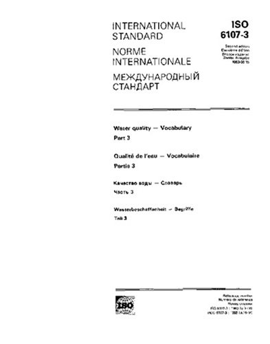 ISO 6107-3:1993, Water quality - Vocabulary - Part 3 : Amazon.in: Books