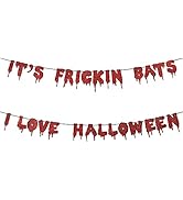 Amazon.com: Black Glitter Happy Halloween Banner - Halloween Hanging ...