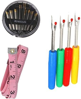 Crafts Haveli Special Combo Pack of + 30 Compact Needles + 1 Measuring ...