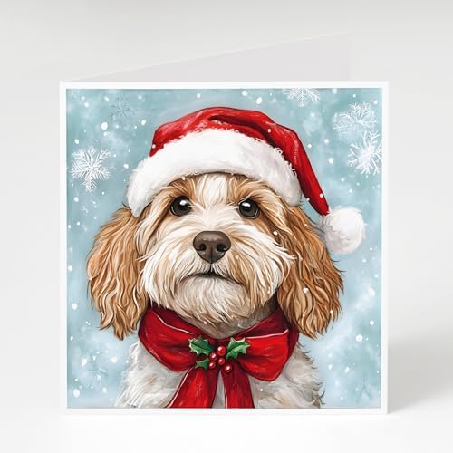 Cockapoo in Snow Christmas Cards pack of 5 : Amazon.co.uk: Stationery ...