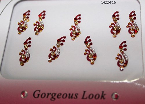 Amazon.com : 9 Floral Pretty Beautiful Looking Bindis NY : Beauty ...