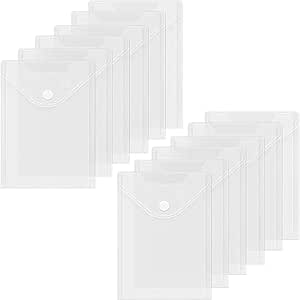 24Pcs Large Clear Plastic Envelopes Poly Envelope, Reusable Small ...