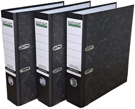 Eastlight A4 Extra Strong Black Lever Arch Files Plastic on Board ...