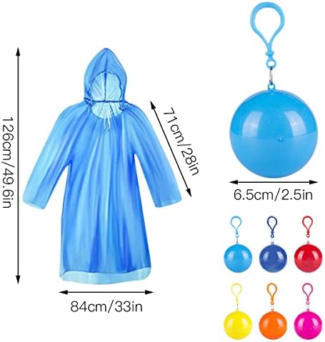 MEIYIDAY Waterproof Ponchos Adults,6 pcs Disposable Emergency Rain ...