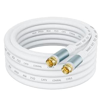 Amazon.com: GOSYSONG White RG6 Coaxial Cable 3ft Super Speed Internet ...