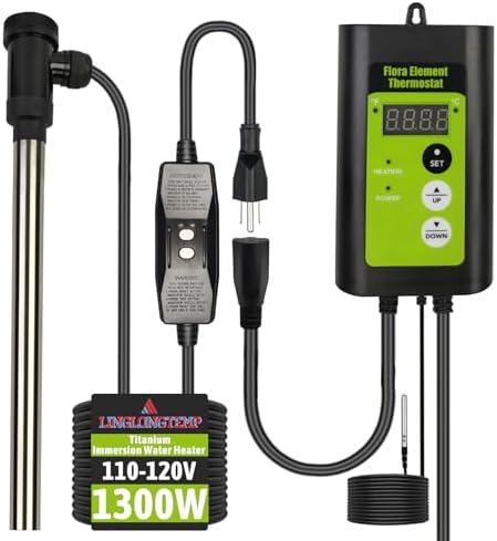 LINGLONGTEMP 1300W Titanium Fully Submersible,Portable Pool & Hot Tub ...