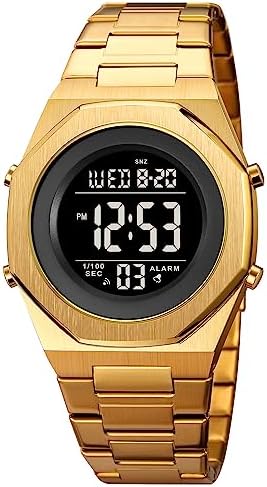 zolohoni Men's Wrist Watches Stainless Steel Digital Watch Men, Hexagon ...