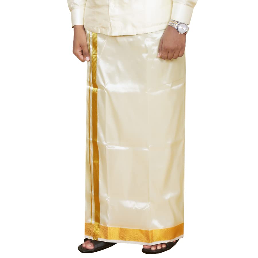 Mens Silk Dhoti with 100K Jari Border Mundu | Dhovathi | Panche ...