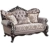 Amazon.com: Pemberly Row Fabric Loveseat with 3 Pillows, Taupe ...