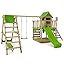FATMOOSE Spielturm Klettergerüst JazzyJungle Jam XXL mit SurfSwing, Schaukel & apfelgrüner ...