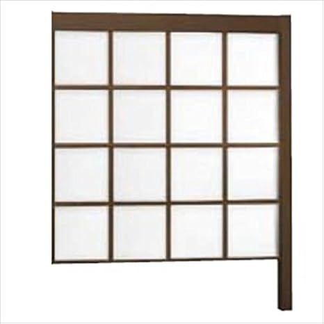 Amazon | LIXIL TOEX Gスクリーン 角格子タイプ クリアマットパネル段数 4段 連結本体 H24 W20 【リクシル】 【アルミフェンス 柵】 木調カラー 柿渋 | フェンス・垣