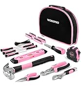 WORKPRO Pink Tool Kit 103-Piece, Pink Hand Tools Set for Home Repair ...