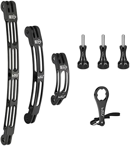 HSU Aluminum Curved Mount Kit for GoPro, Curved Extension Arms for Hero ...