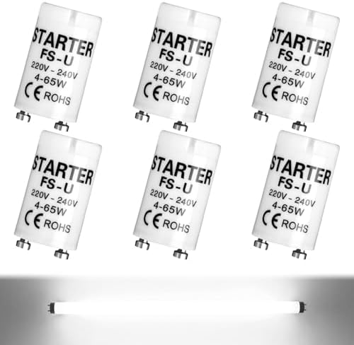 Goerpn 6 Pack Fluorescent Light Starter 4-65w 220-240v T8/T12 ...