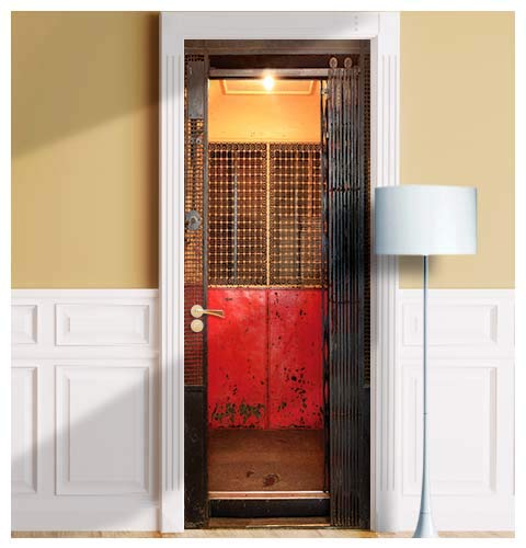 Amazon.com: Elevator Door Mural. 1 Piece Sticky Decal, Skin, Wrap ...