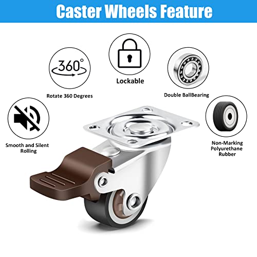 Snapklik.com : Nefish 4 Pack 1 Small Caster Wheels For Furniture Low ...