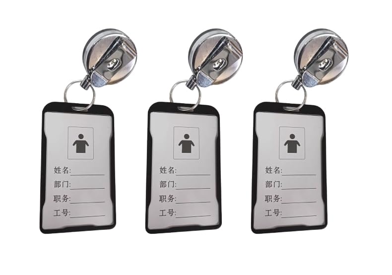 AccuPrints Pack of 3 Steel Badge Reel Pulley for ID Card or Identity ...