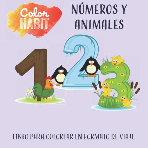 COLOR HABIT Libro para colorear: Números y animales (Spanish Edition ...
