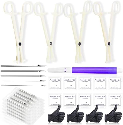 Amazon.com: TKKUY 80PCS Nose Piercing Kit: Stainless Steel Body ...