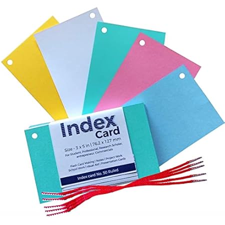 Double Side ruled Index Flash Cards - 3x5 inch, White, 200 GSM - with ...