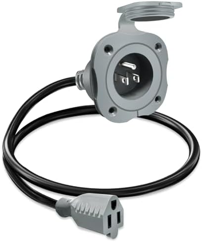 Amazon.com: 12AWG 20A RV Shore Power Inlet Plug, 125V AC Socket with 16 ...