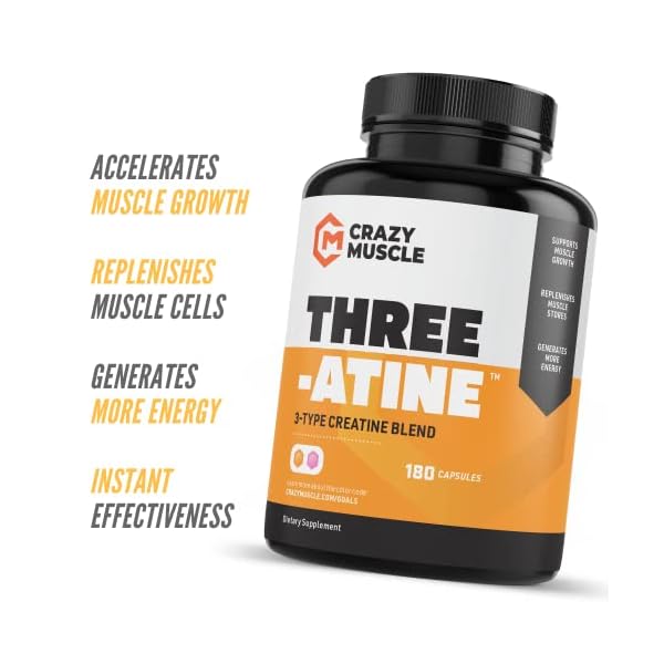 Crazy Muscle Creatine Monohydrate Capsules – Easy to Swallow – High ...