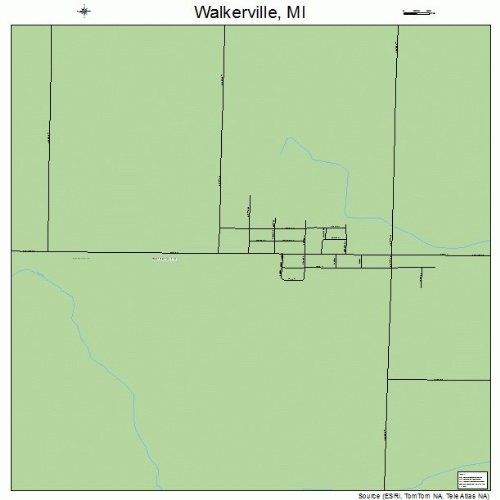 Large Street & Road Map of Walkerville, Michigan MI - Printed poster ...