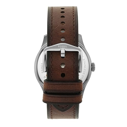 Fossil Dayliner Men's Watch with Slim Case and Genuine Leather Band ...