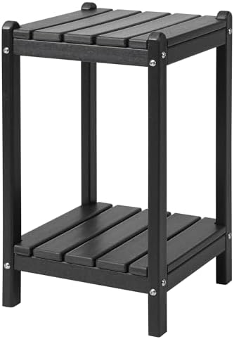 Amazon.com : Menkxi 19 Outdoor Side Tables for Patio 2 Tier Easy ...