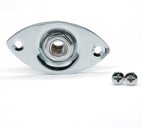 Amazon.com: harpfeas Metal 1/4" Oval Guitar Input Jack Output Plate ...