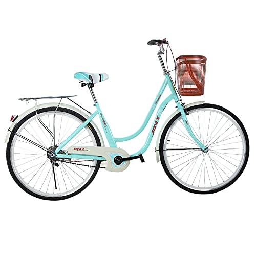 26 Inch 1 Speed Classic Retro Style Bike with Basket and Seat, Cruiser ...
