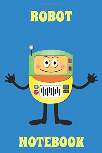 Robot Notebook - Open Arms - Blue - Yellow - College Ruled | Amazon ...