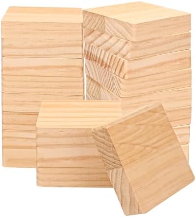 Amazon.com: kukmakri 25 Pack Unfinished Wood Blocks for Crafts - 4 X 4 ...