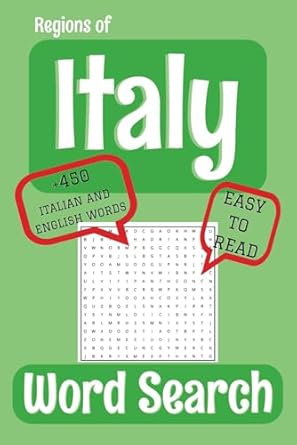 Italy Word Search Puzzle Book: Brain exercises. Easy to read, dual ...
