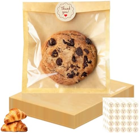 Amazon.com: 100Pcs Cookie Bags with Seal, Premium Cookie Packaging Bag ...