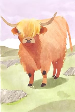 Notebook, Scotland series, Highland cow: 120 lined pages, 6 x 9 inch ...