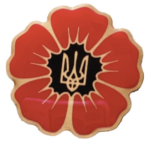 Amazon.com: Remembrance Day Poppy Pin Ukrainian Trident Pin Red Poppy ...
