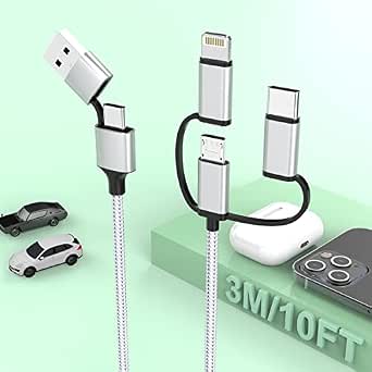 Amazon.com: MTAKYI Multi 5 in 1 Universal USB Charging Cable,3M/10FT ...