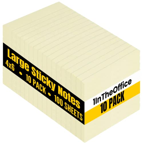 Snapklik.com : 1InTheOffice Large Sticky Notes, Lined Sticky Notes 4x6 ...