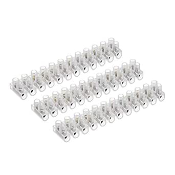 uxcell Terminal Strip Screw Terminal Barrier Block 3A 12 Position Dual ...