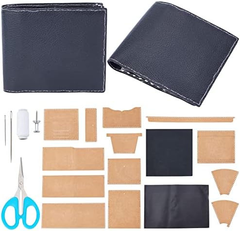 Amazon.com: FREEBLOSS DIY Leather Wallet Kit Faux Leather Pouch Kit ...
